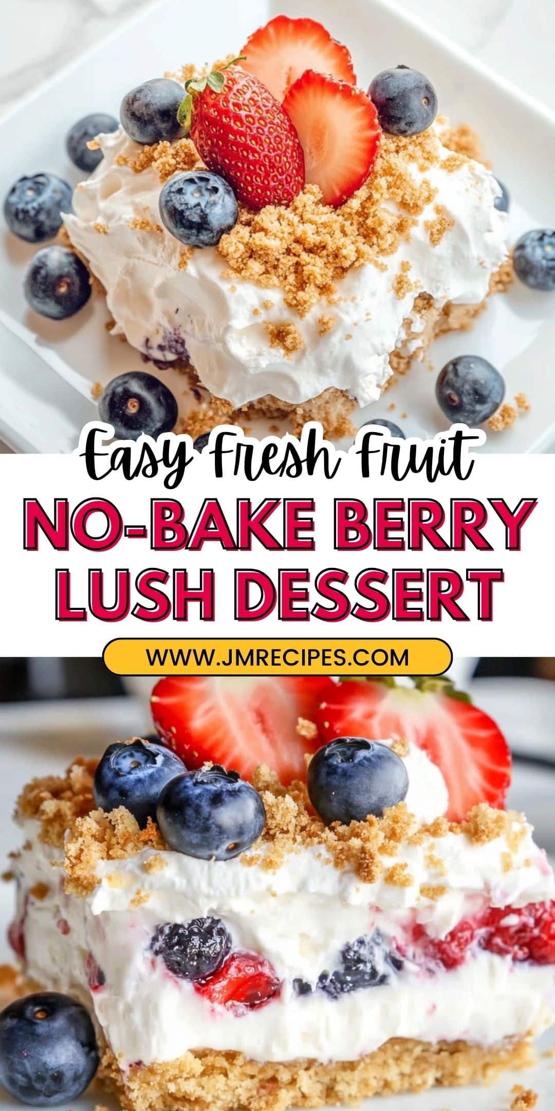 No-Bake Berry Lush Recipe - Jmrecipes