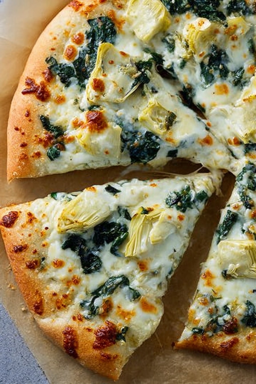 Spinach Artichoke Pizza: Delicious Creamy Flatbread Recipe