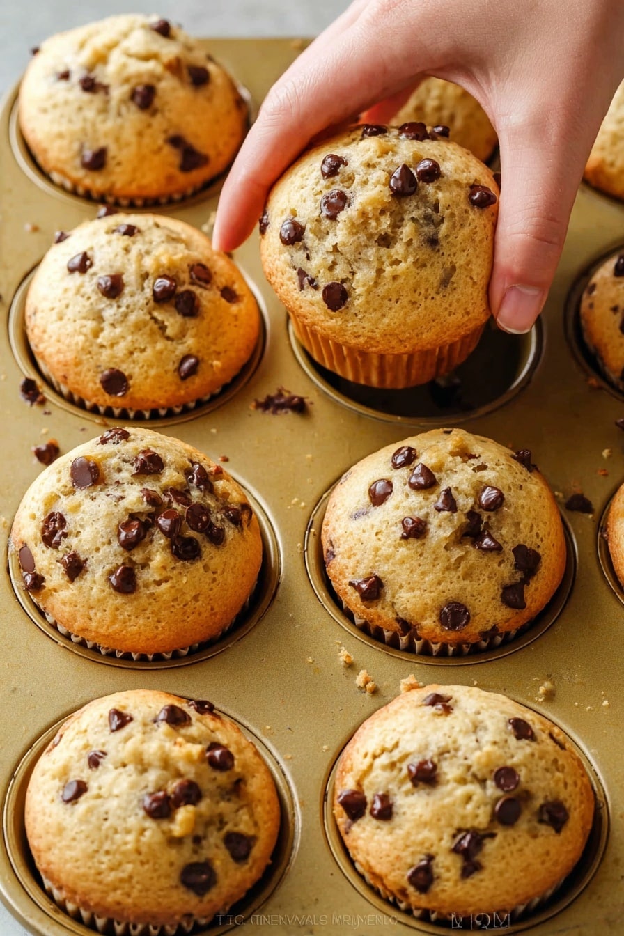 Bakery-Style Chocolate Chip Muffins: Irresistibly Soft & Tall